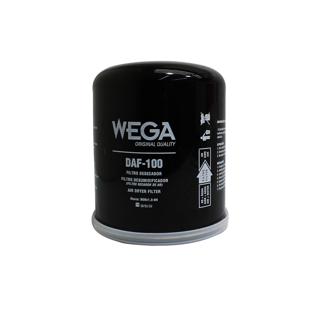 WEGA FILTROS | DAF100 | FILTRO SECADOR AR APU AGRALE/VW/F... | Msam